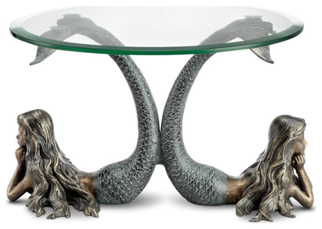 SPI Mermaid Duet Table Server/Cand, 18 inches - Beach Style - Coffee ...