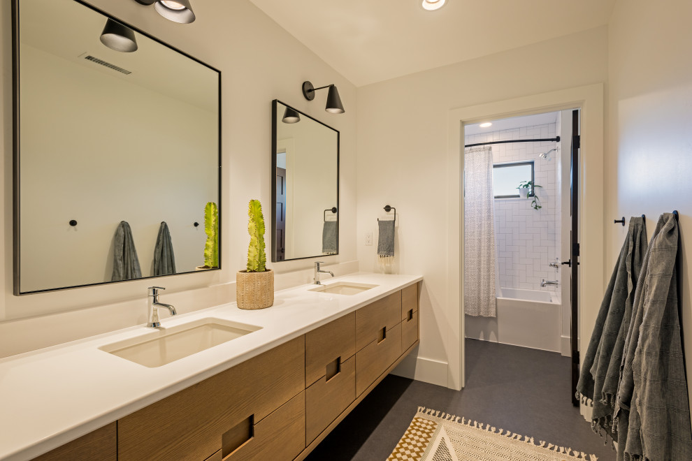 A Modern Riverfront Home - Midcentury - Bathroom - Seattle - by MB ...