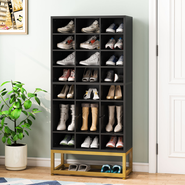 Tribesigns Shoe Storage Cabinet With 24 Cubbies - Contemporary - Shoe ...