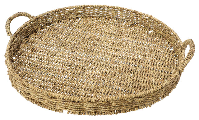 Woven Seagrass Tray - Beach Style - Serving Trays - by Household ...