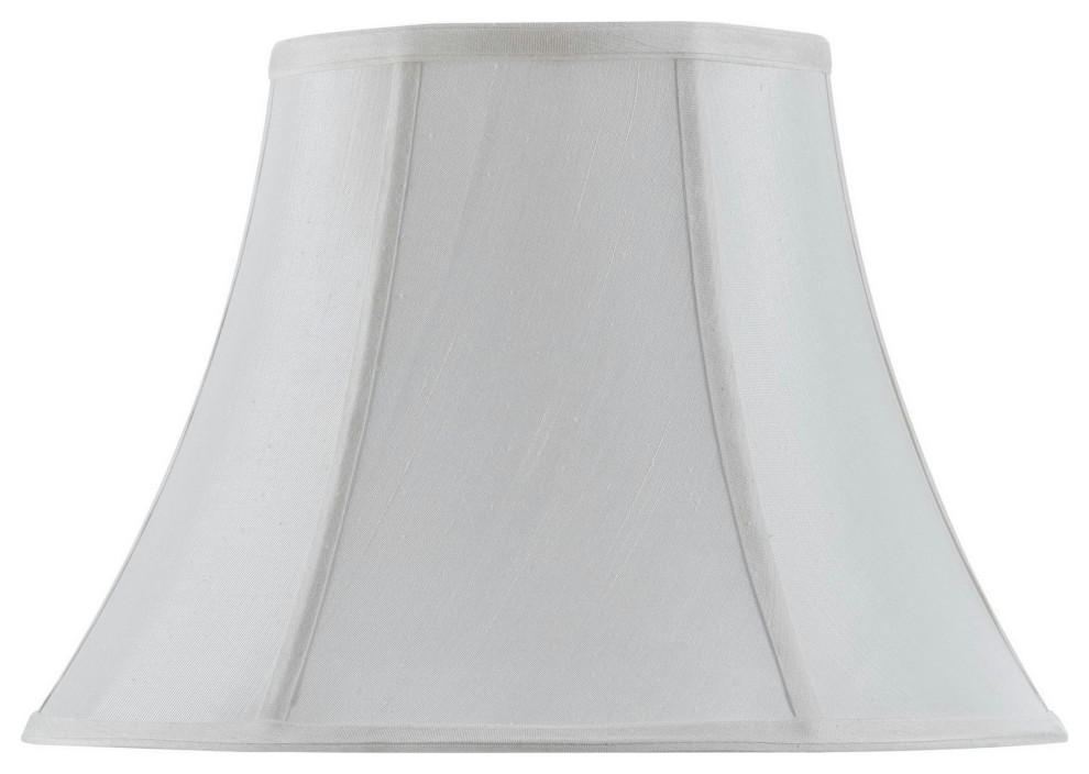 White Fabric Piped Scallop Bell, Lamp Shades, Sh-8104/18-Wh ...