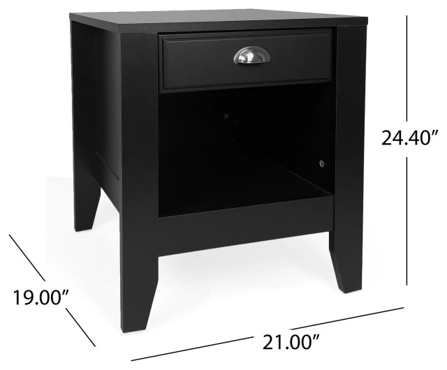 3 Pieces Dresser & 2 Nightstand Set, Drawers With Hooded Pulls Handles ...