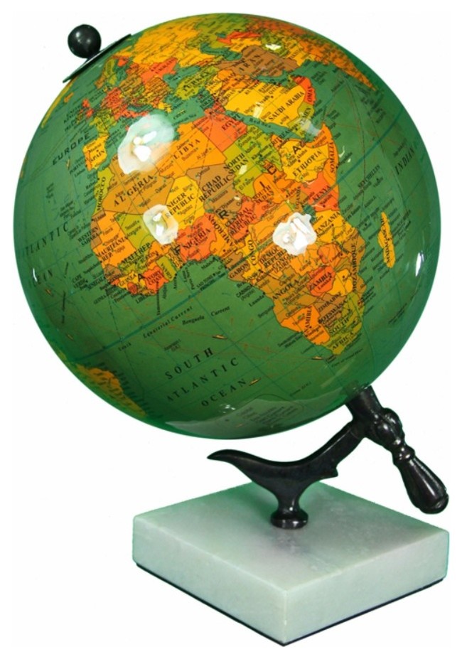 Globe With Marble Base, Multicolor - Traditional - World Globes - by ...