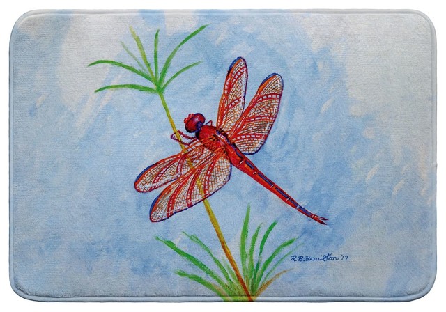 Red Dragonfly Bath Mat 24x36 - Contemporary - Bath Mats - by Betsy ...