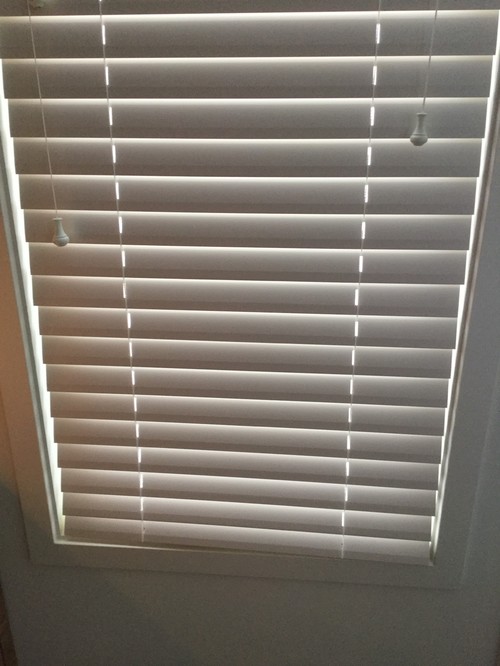 Casement window crank is in the way of wooden blind slats