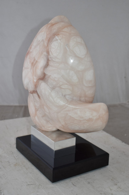 Mother and Child Marble Sculpture mounted on carousel base 12" x 11" x ...