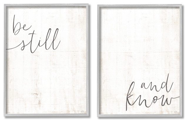 Be Still And Know Calligraphy Inspirational Phrase, 2pc, 11"x14 ...