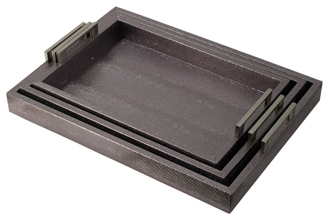 Decorative Nesting Trays Set Of 3 - Transitional - Serving Trays - by ...
