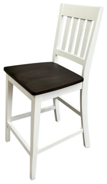 Pair of Solid Hardwood Counter Height Chairs - Transitional - Bar ...