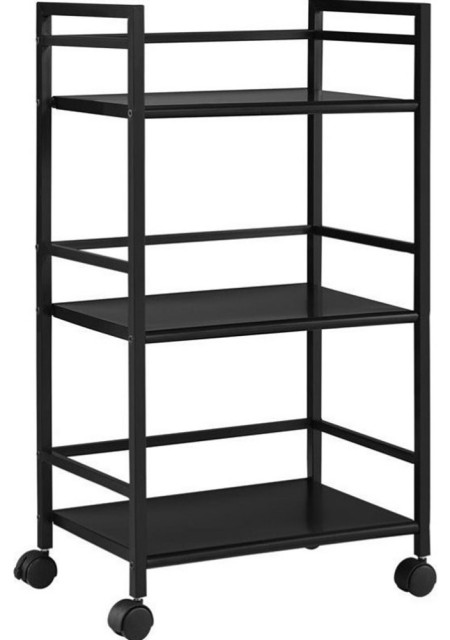 Altra Furniture Marshall 3 Shelf Metal Rolling Utility Cart in Teal ...