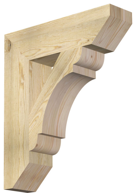 Balboa Traditional Bracket, 16"Dx28"H, 4"W Western Red Cedar/Rough Sawn ...