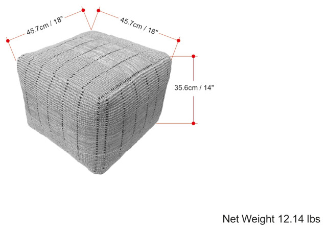 Elmer Square Woven Pouf - Transitional - Floor Pillows And Poufs - by Simpli Home Ltd. | Houzz