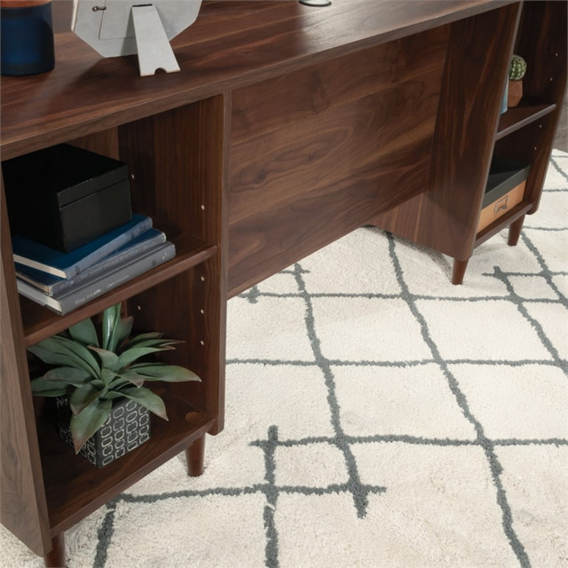 Pemberly Row Place Engineered Wood Executive Desk in Grand Walnut ...