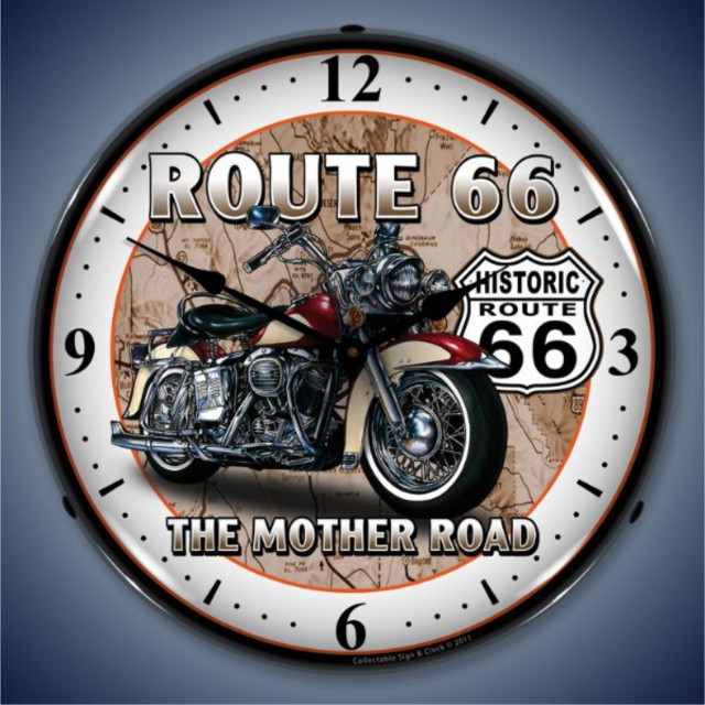 SM1103304 Route 66 Bike Clock - Midcentury - Wall Clocks - by ...
