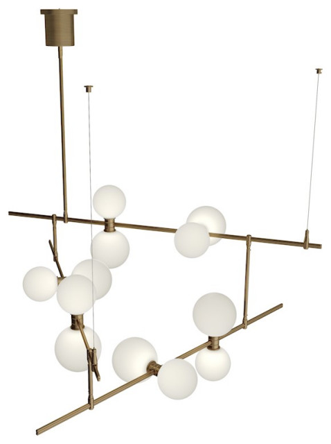 Tech Lighting Modernrail 2 Orb Chandelier, Aged Brass SRF 700MDCHGRS ...