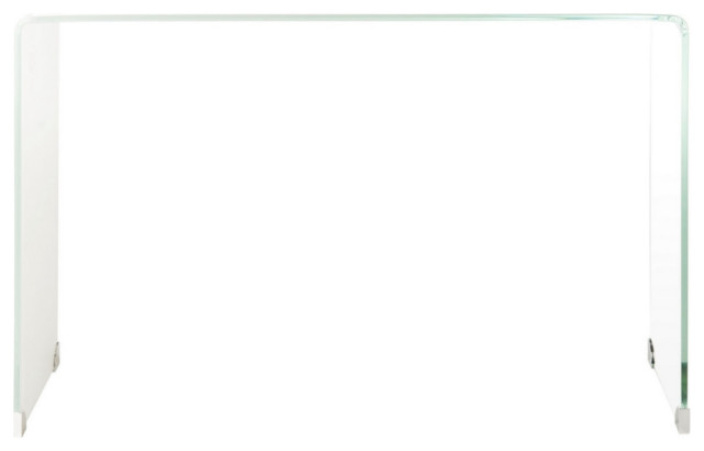 Trista Ombre Glass Console Table, Clear/White - Contemporary - Console ...