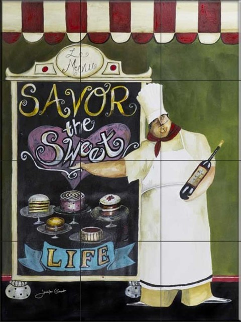 Tile Mural, Savor The Sweet Life by Jennifer Garant, 17" x 21.25" (20 ...