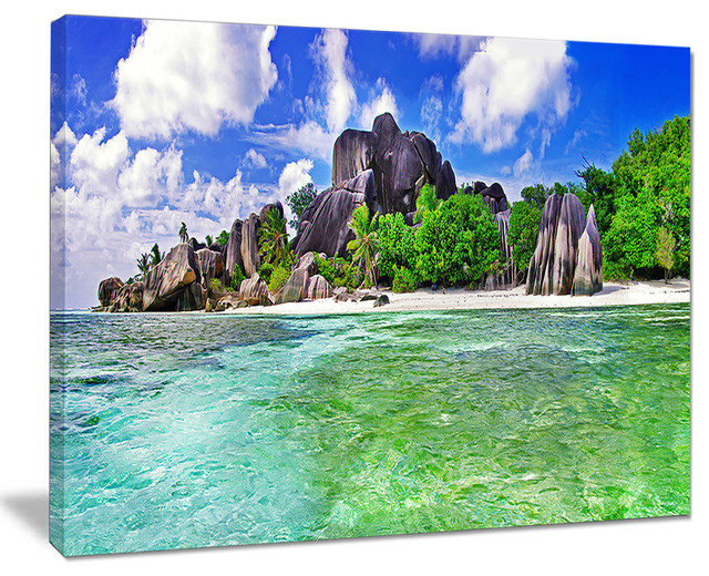 "Amazing La Diguse Island Seychelles" Landscape Art Canvas Print, 40 ...