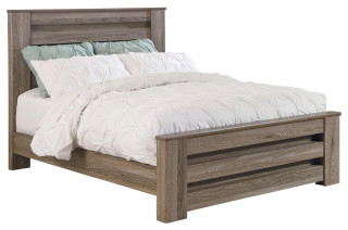 Zelen Casual Warm Gray Queen or Full Panel Headboard Only - Transitional - Headboards - by ...