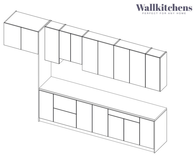 Kitchen Timeless Collection Gloss Color Base Size 13Ft Wide, 157 x 24 x ...