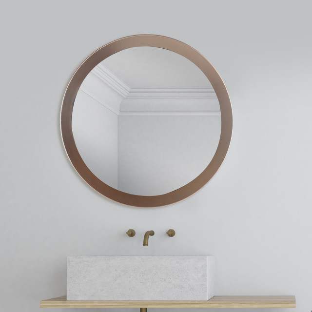 20" Round Copper Wall Mirror - Transitional - Bathroom Mirrors - by ...