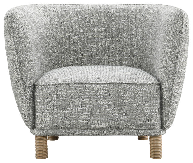 High Back Accent Chair, Gray Kd, 36x32x32 inches - Transitional ...
