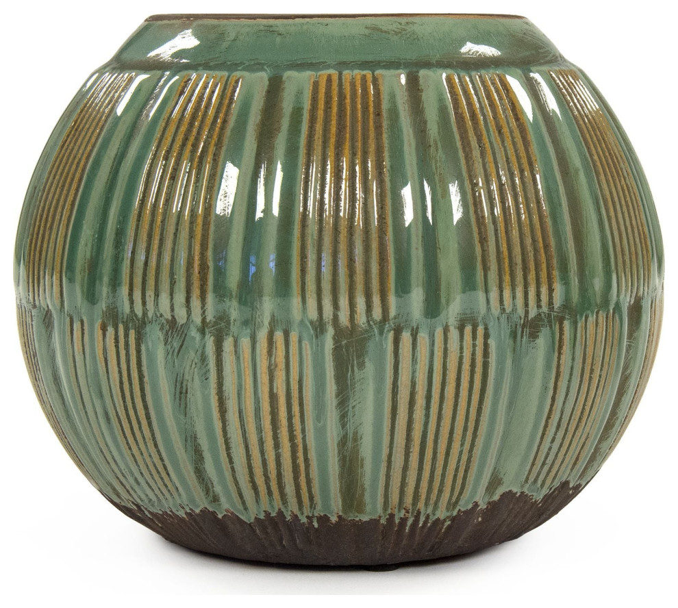 Distressed Green Vase Large - Farmhouse - Vases - by Hudson Home Decor ...