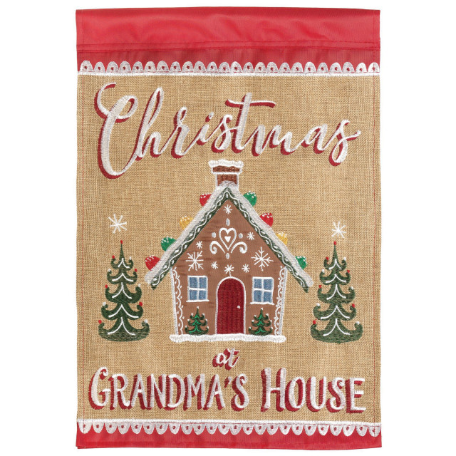 Grandma's Gingerbread House Flag - Traditional - Flags And Flagpoles ...