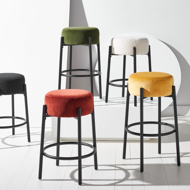 Safavieh Couture Paisleigh Boucle Metal Leg Counter Stool, #N/A ...