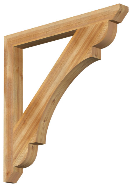 Balboa Traditional Bracket, 16"Dx28"H, 4"W Western Red Cedar/Rough Sawn ...