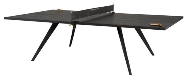 District Eight Ping Pong Oak Wood & Metal Gaming Table in Matte ...