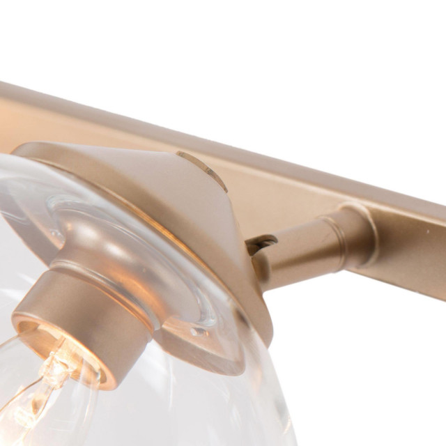 LALUZ 3-Light Matte Gold Modern Bathroom Vanity Light with Clear Glass ...