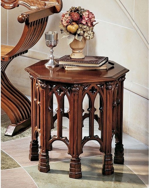 Gothic Revival Octagonal Side Table - Victorian - Side Tables And End ...