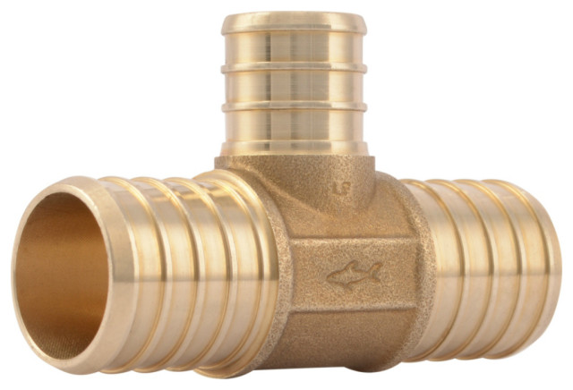 SharkBite® UC412LFA10 Lead Free PEX 3-Way Reducing Tee, 3/4" x 3/4" x 1 ...