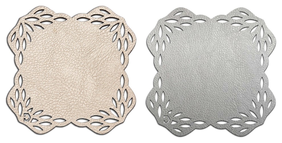 Double-Sided Reversible Floral Coasters Set of 4 - Contemporary ...