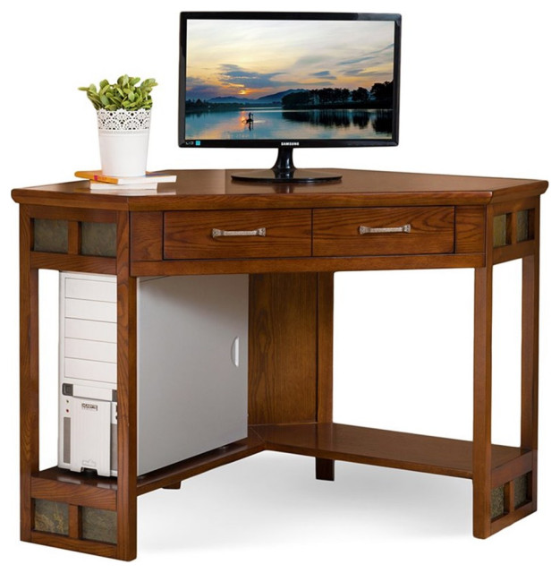 Leick Riley Holliday Corner Computer Desk in Rustic Autumn ...