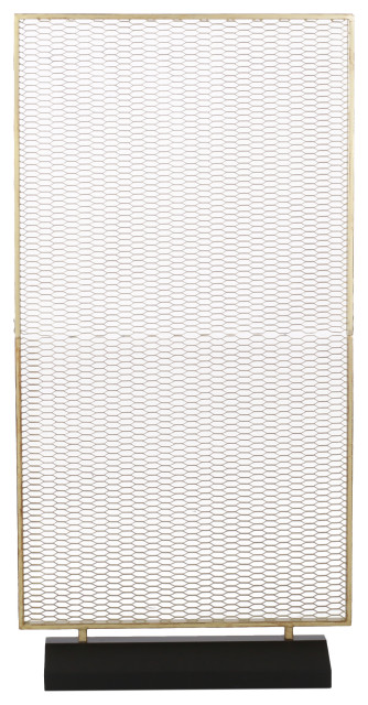 Jessamine Modern Mesh Room Divider, Gold Brushed Brown and Black ...