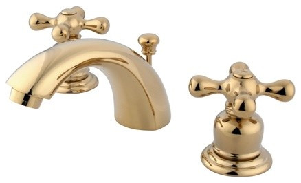 Water Saving Magellan Mini Widespread Lavatory Faucet, Polished Brass ...