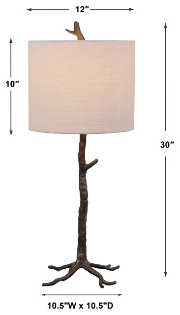 Cast Iron, Dark Gunmetal With Gold Highlights Table Lamp - Rustic ...