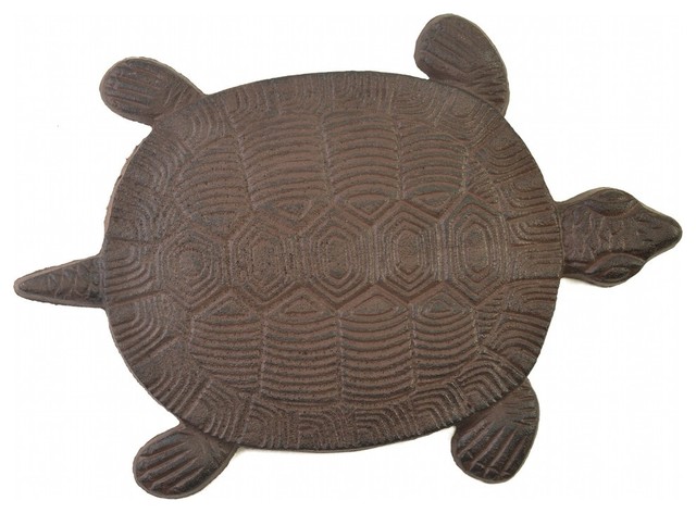 Decorative Cast Iron Yard And Garden Stepping Stone, Turtle, Rust Brown ...