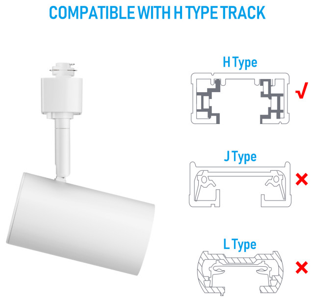 12 Pack 5CCT LED Track Lighting Heads, H Type Spotlight Fixtures - Transitional - Track Heads ...