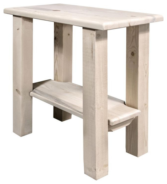 Montana Woodworks Homestead Transitional Solid Wood Chairside Table in ...