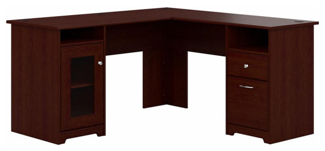 Bush Furniture Cabot 60W L Shaped Computer Desk With Storage, Harvest ...