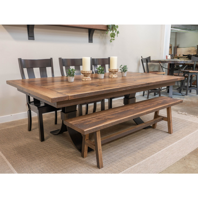 Tabernash Rectangular Barnwood Dining Table 42x108 2 Breadboard Exts