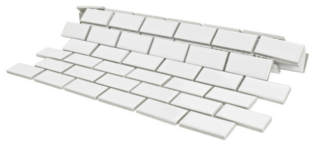 Hudson Subway Porcelain Mosaic Floor Tile, Sample - Traditional ...