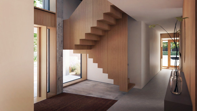 Norfolk House - Entrance Hall - Timber, Coir Matting, Terrazzo ...
