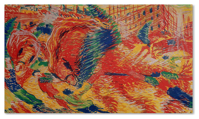 'The City Rises, 1911' Canvas Art by Umberto Boccioni, 14" x 24 ...