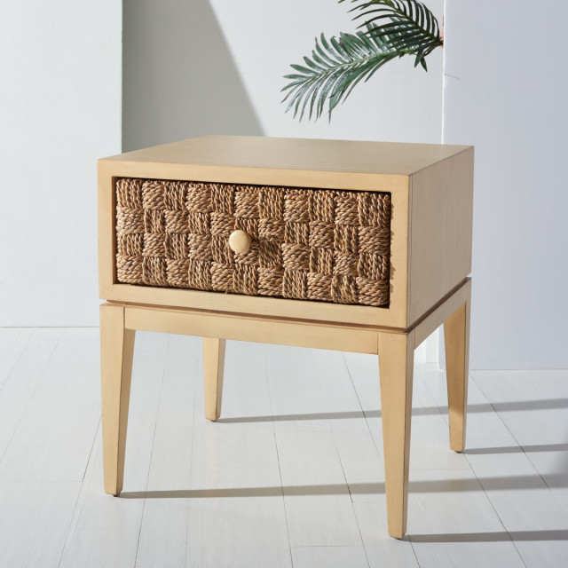 Safavieh Couture Armand Woven Wood Nightstand, #N/A - Beach Style ...