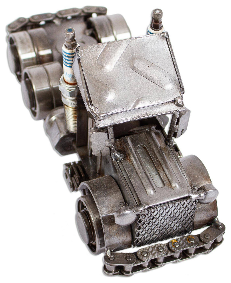 Novica Handmade Rustic Semi Recycled Auto Parts Sculpture - Industrial ...