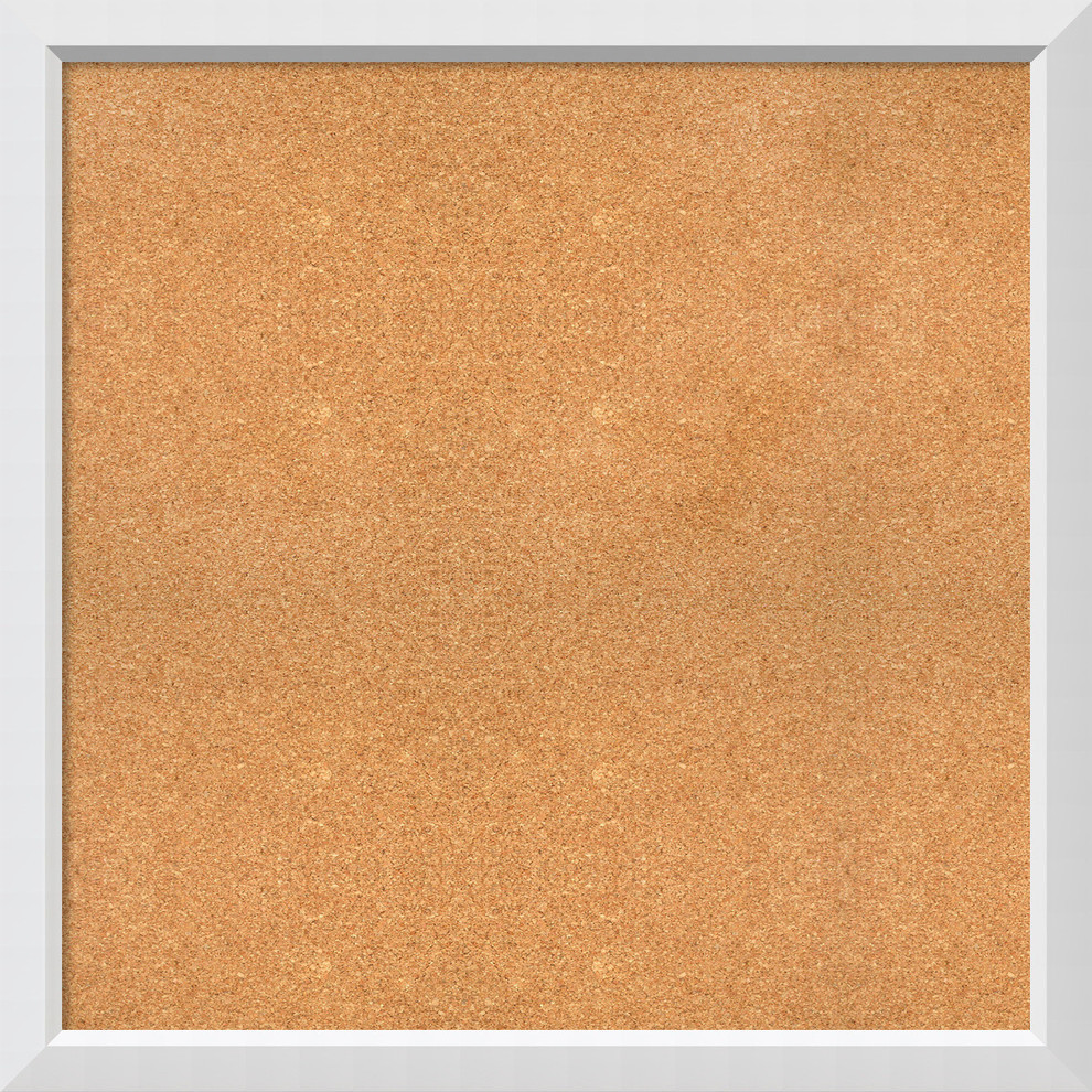 Framed Cork Board, Small-Large, Blanco White Wood - Transitional ...
